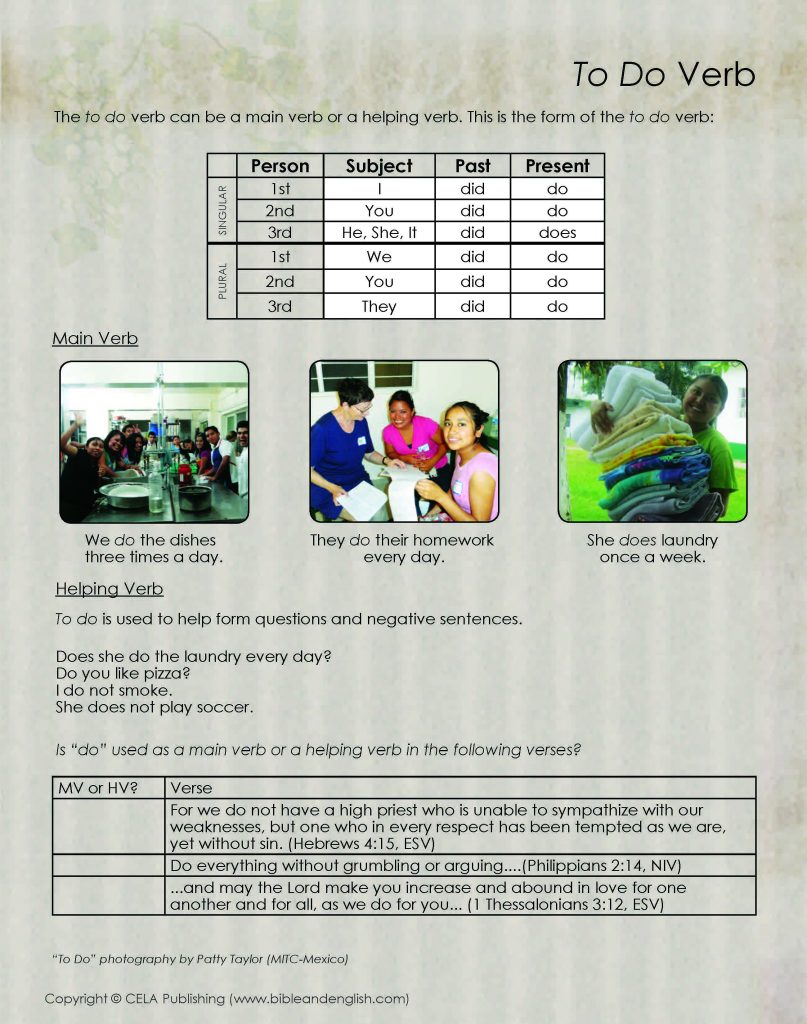 “To Do” Verb – CELA